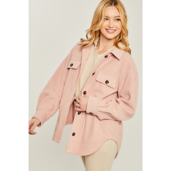 Forever 21 | Jackets & Coats | New Dusty Pink Button Pocket Shacket | Poshmark